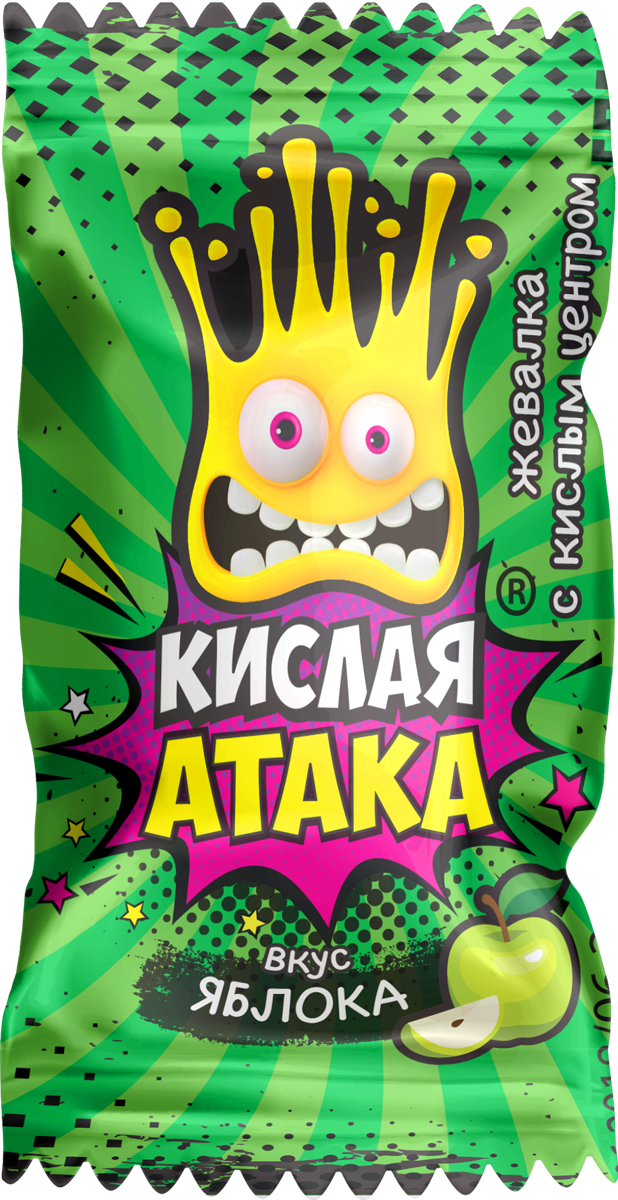 Конфета жевательная Кислая Атака с кислым центром Сладкая сказка м/у, 4 ...