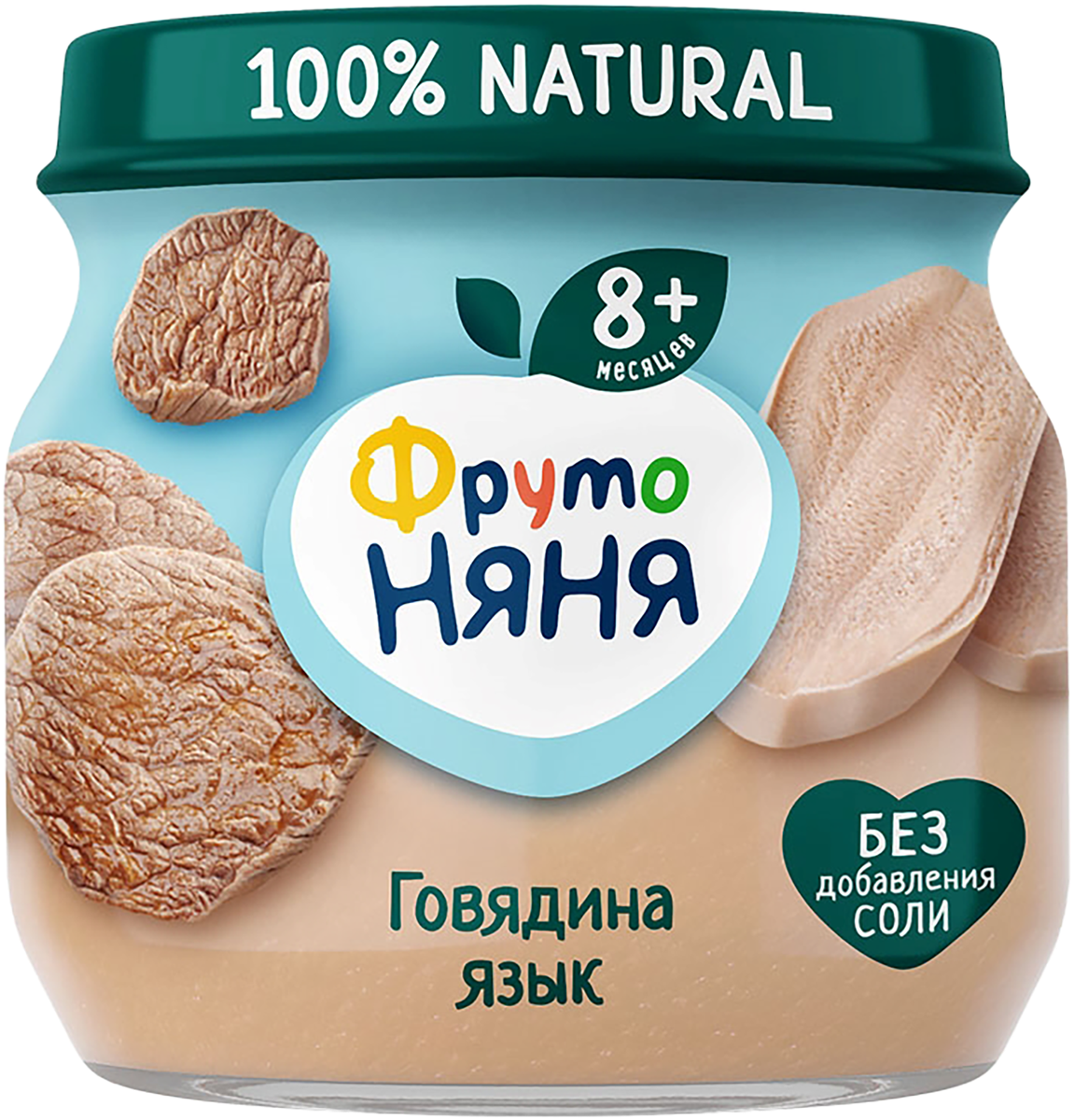 Пюре мясное с 6 мес Фрутоняня говядина язык Прогресс с/б, 80 г купить в ...