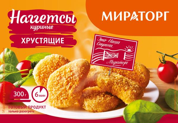 Полуфабрикат замороженный Мираторг Наггетсы хрустящие Мираторг карт/уп ...