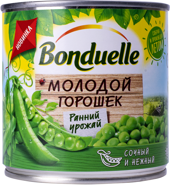Горошек зеленый Бондюэль молодой Бондюэль ж/б, 400 г купить в магазине ...
