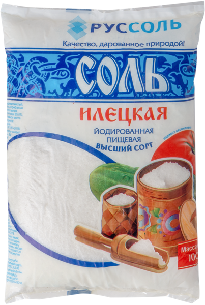 Соль поваренная пищевая в/с Илецкая помол 1 йодированная Руссоль м/у, 1 ...